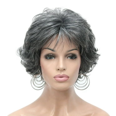 Foxy Silver, Synthetic Full Wig Helena, Medium Curly, 1B Color ...