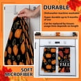 Blcak Fall Kitchen Towels, Pumpkins Maple Leaves Thanksgiving Kitchen ...