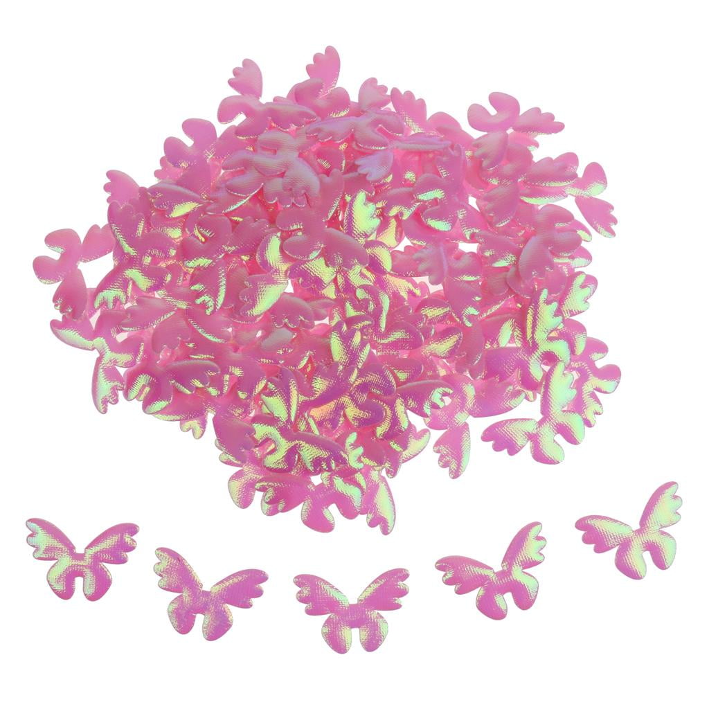 100/Bag Shiny Mini Butterflies Angel Wing Tabletop Decor DIY Pink ...