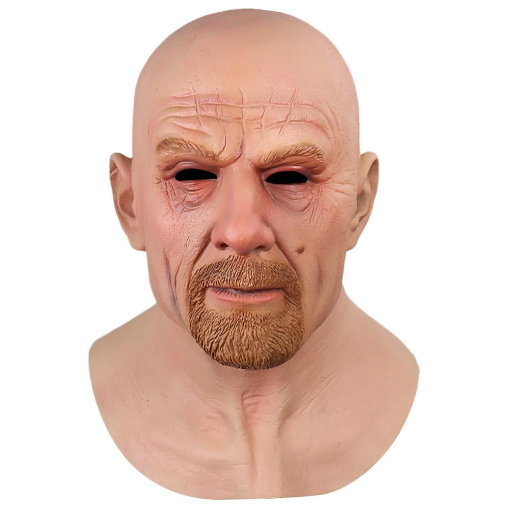 Old Man Face Cover Halloween Latex Headgear Scary Halloween Cosplay ...