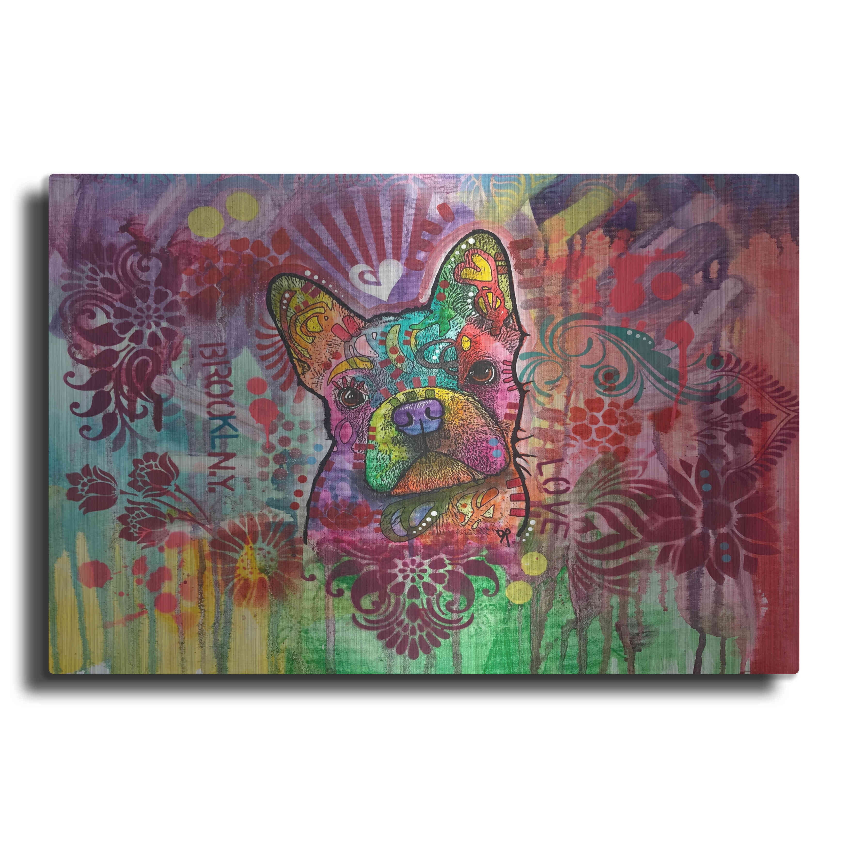 Luxe Metal Art 'Frenchie Jacket' by Dean Russo, Metal Wall Art, 24"x16 ...