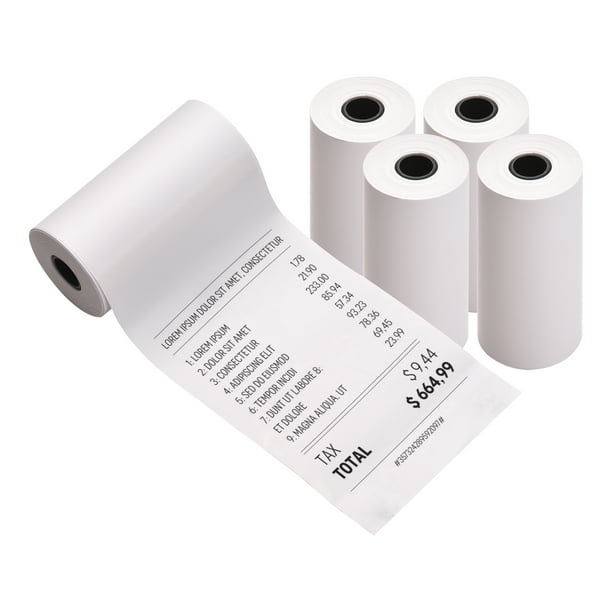 5 rollos de papel térmico directo de 57 x 30 mm, papel blanco para ...