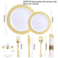 50 Guest Gold Plastic Dinnerware Set with 350 Pieces Including Dinner ...