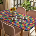 Abstract Geometric Fitted Rectangle Tablecloth 32" x 72" Color Modern ...