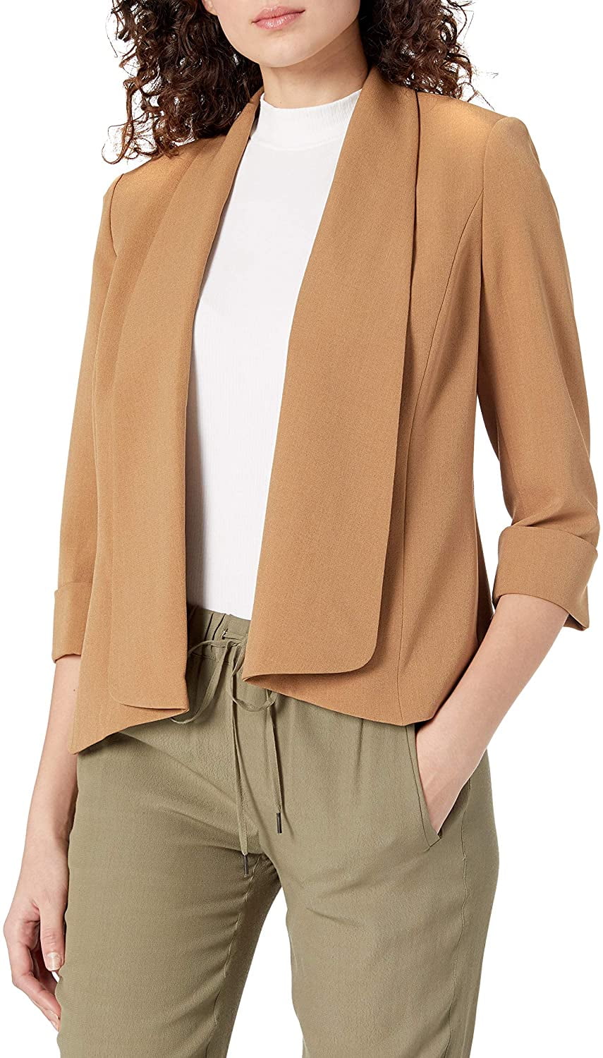 Kasper Women's Mystery Stretch Crepe Flyaway Jacket, Luggage, 4 ...