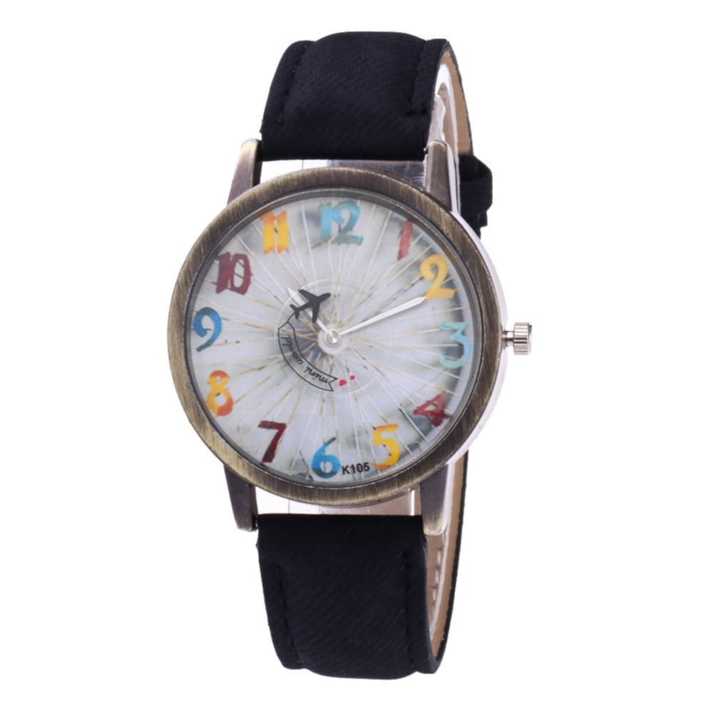 New Design Watch Floating Airplane Colorful Numbers Artistic World ...