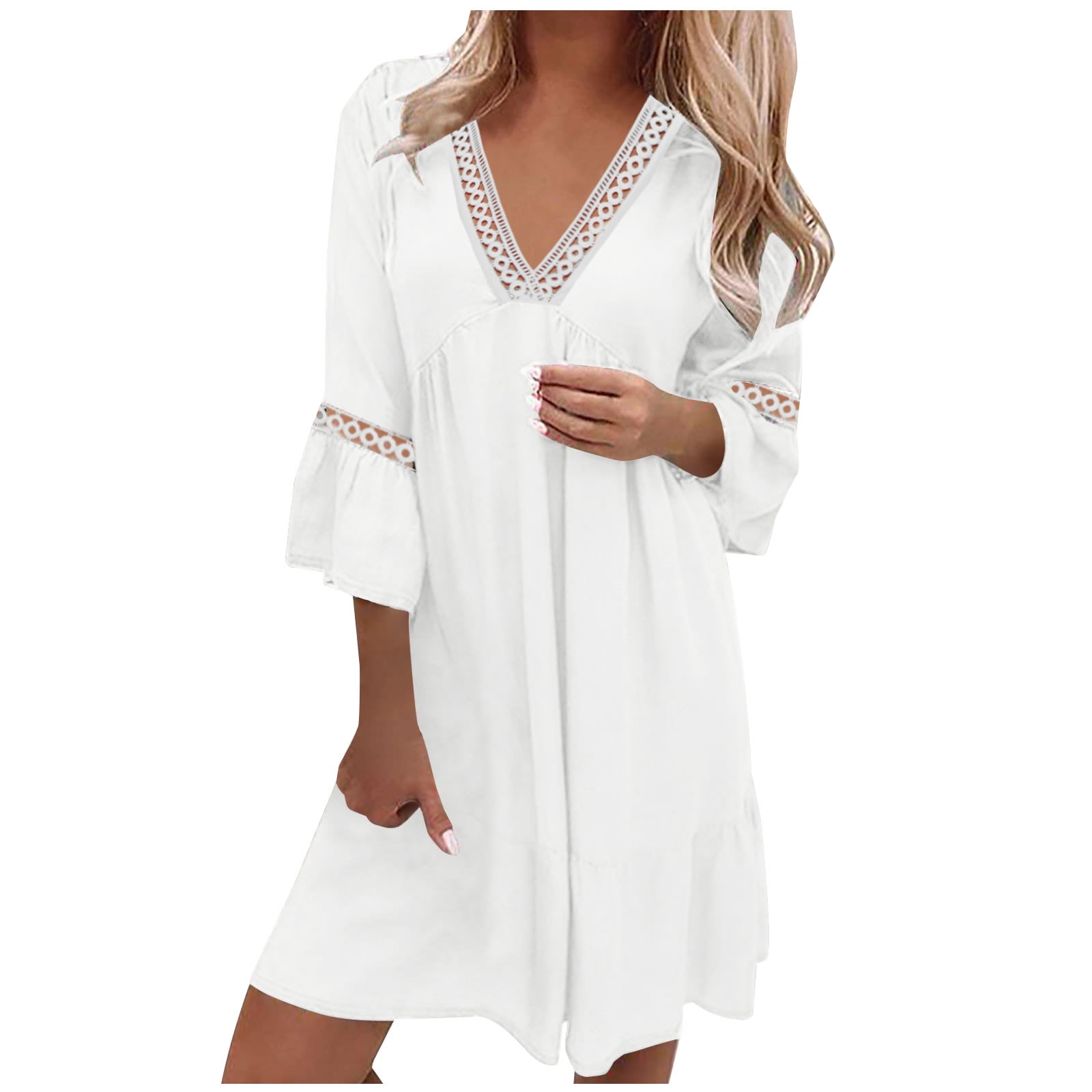 Click here for Qipopiq Dresses For Women Tiered Short Sleeve Casu... prices