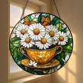 Butterfly Flower Scene Stained Glass Style Suncatcher – Window Hanging ...