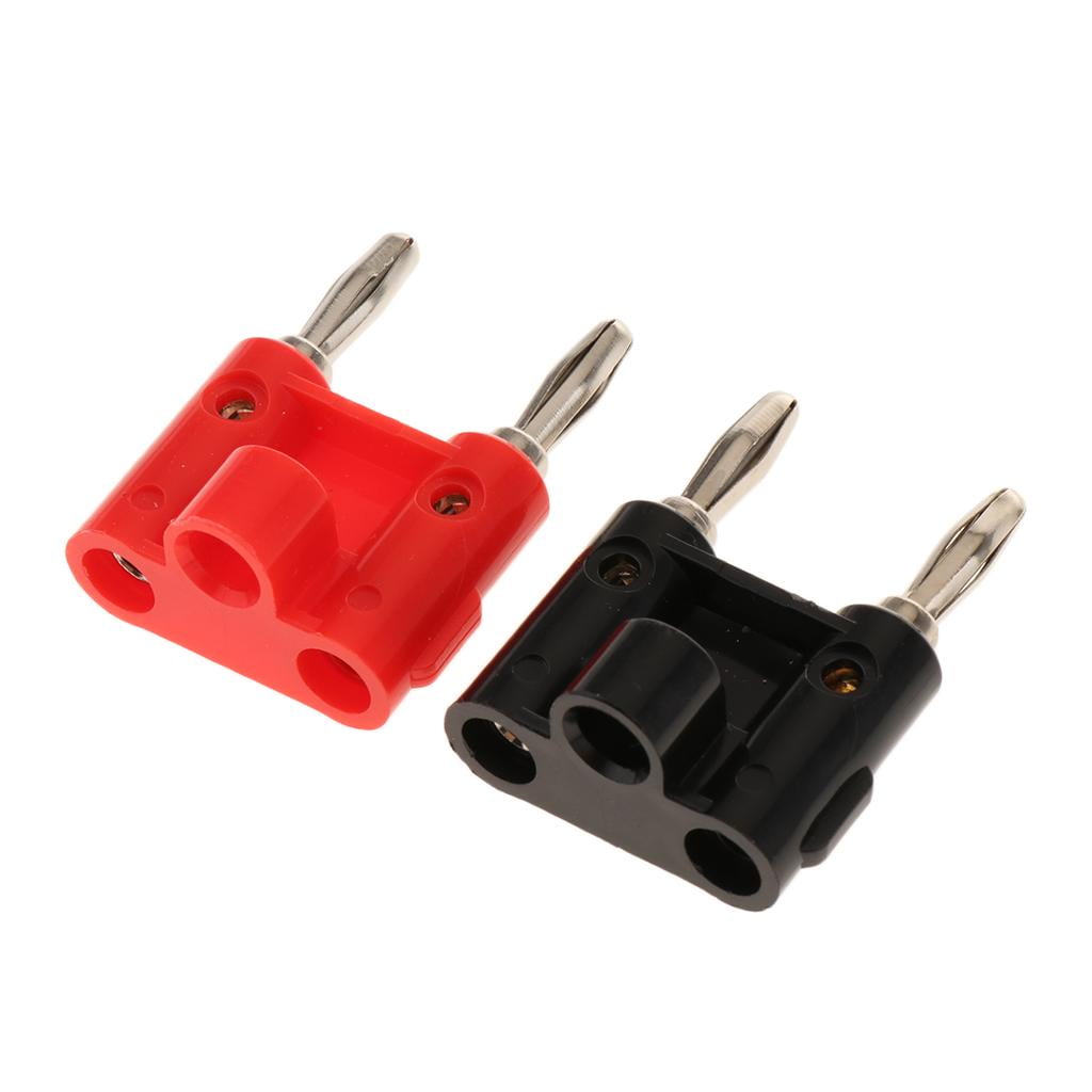 Gold Plated Dual Banana , 2Pcs Dual Tip Banana Plug Screws Connectors ...