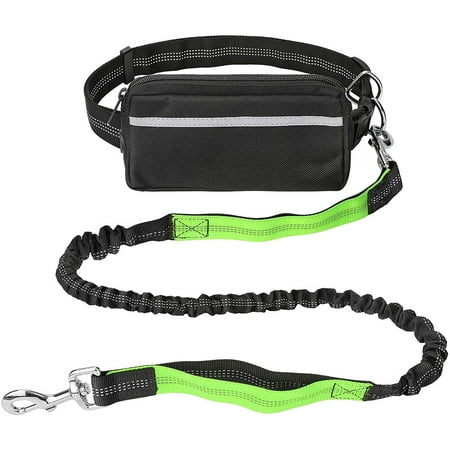 Hands Free Dog Running Lead Dual Handle Adjustable Dog Leash Waist Belt ...