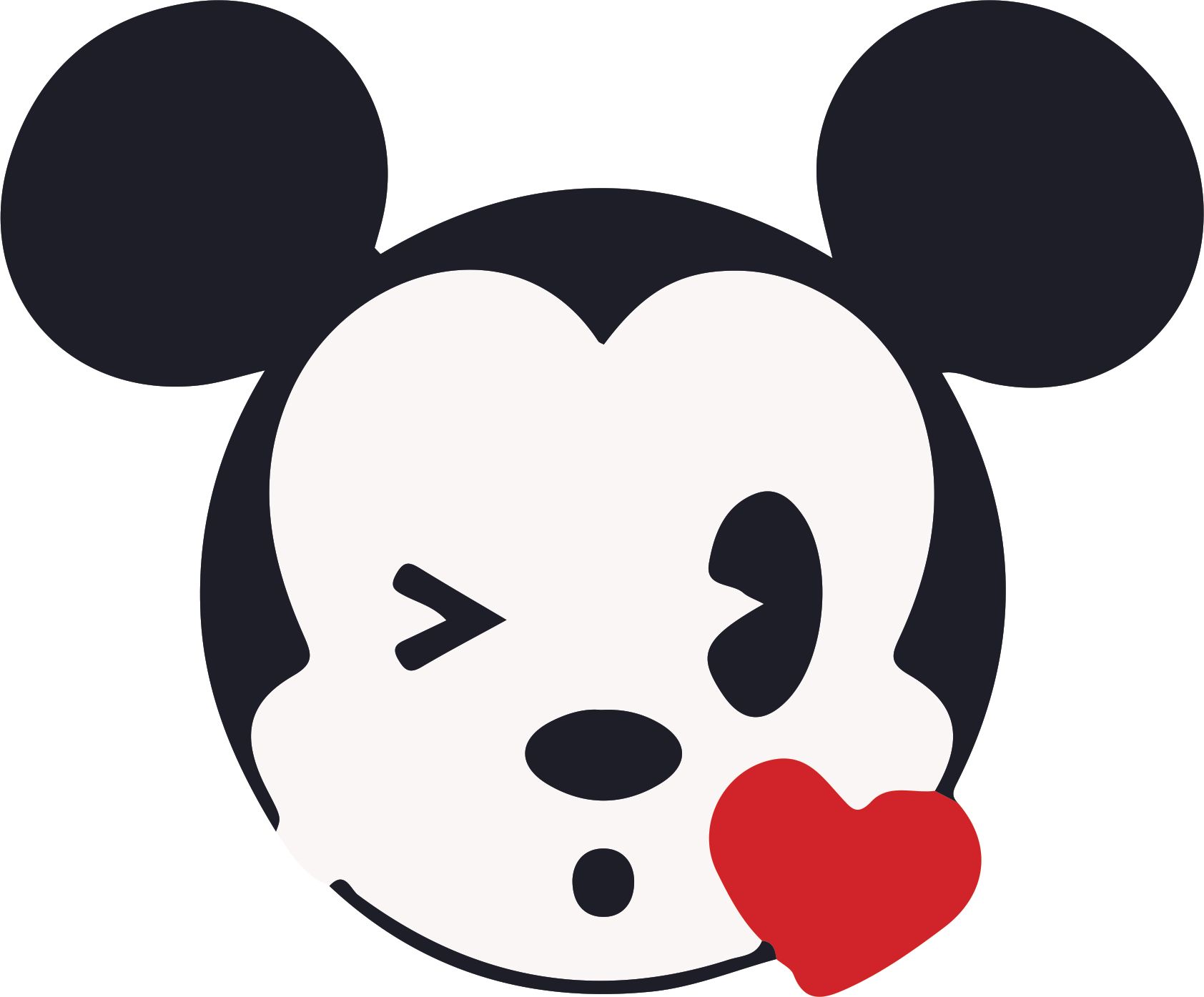 Micky Mouse Winking Vinyl Mural Customized Name Wall Decal - Custom ...