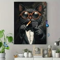 Cool Cat Smoking Cigar Canvas Wall Art， Suitable for Living Room ...
