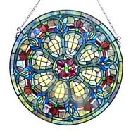 Tiffany Style Stained Glass Window Panel, Hanging Geometric Design ...