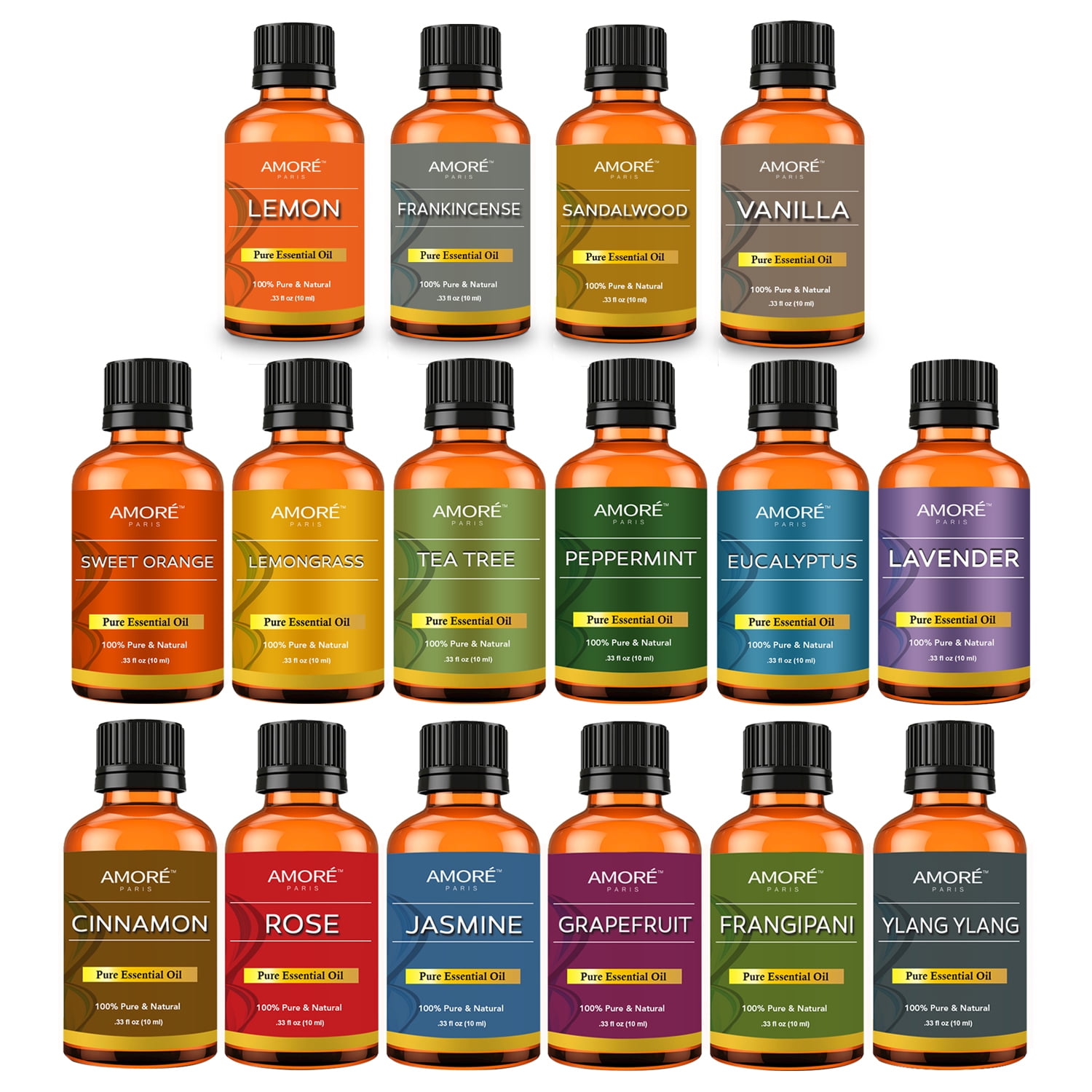 Aromatherapy 100% Pure Therapeutic 16 - Piece High Grade Essential-Oils ...