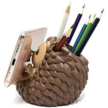 Hedgehog Mobile Phone Holder Cute Hedgehog Pen Holder Resin Desktop ...