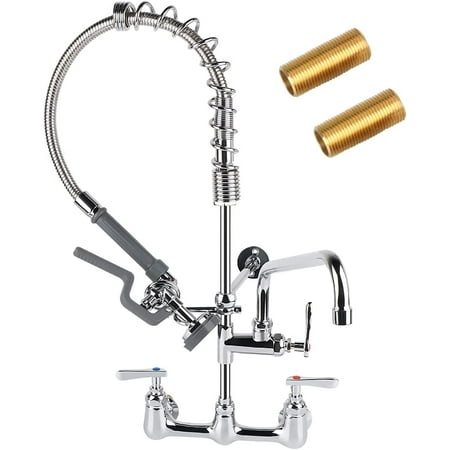 36" Height Commercial Sink Faucet with Pre Rinse Sprayer8 Inch Center ...
