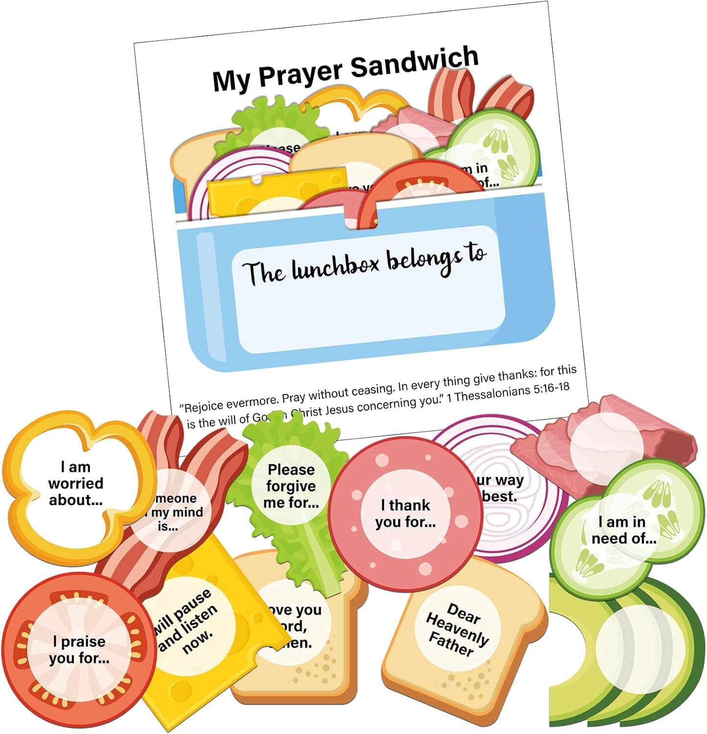 6 Sets Bible Activity Kit Prayer Sandwich Sunday School Crafts ...