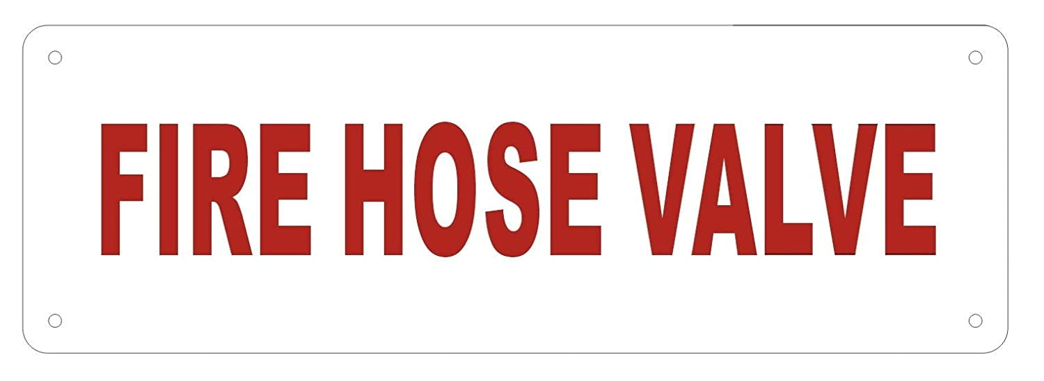 Fire Hose Valve Sign (White, Reflective !!, Aluminium 2X6)(ref-2022-4 ...