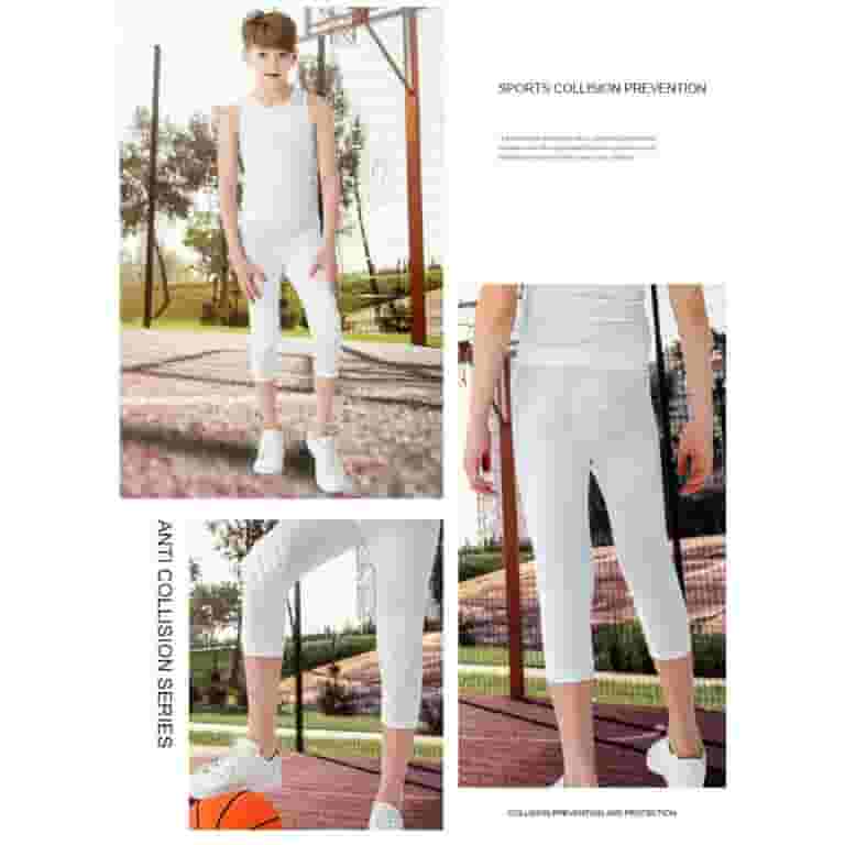for 4-16 Years, Youth Basketball Pants with Knee Pads, 3/4 for 4-16 Years, Youth Basketball Pants with Knee Pads, 3/4