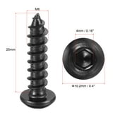 Uxcell Hex Socket Self Tapping Screws, M6 x 25mm Carbon Steel Wood Screw 25 Pack - Walmart.com