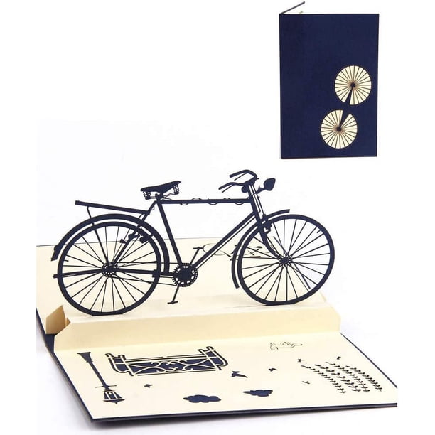 Happy Birthday Card Pop Up, Motorcycle 3D Display Card with Envelope ...