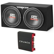 MTX Subwoofer Box, Crunch 2 Channel Amplifier, & Soundstorm Wiring Kit - Walmart.com
