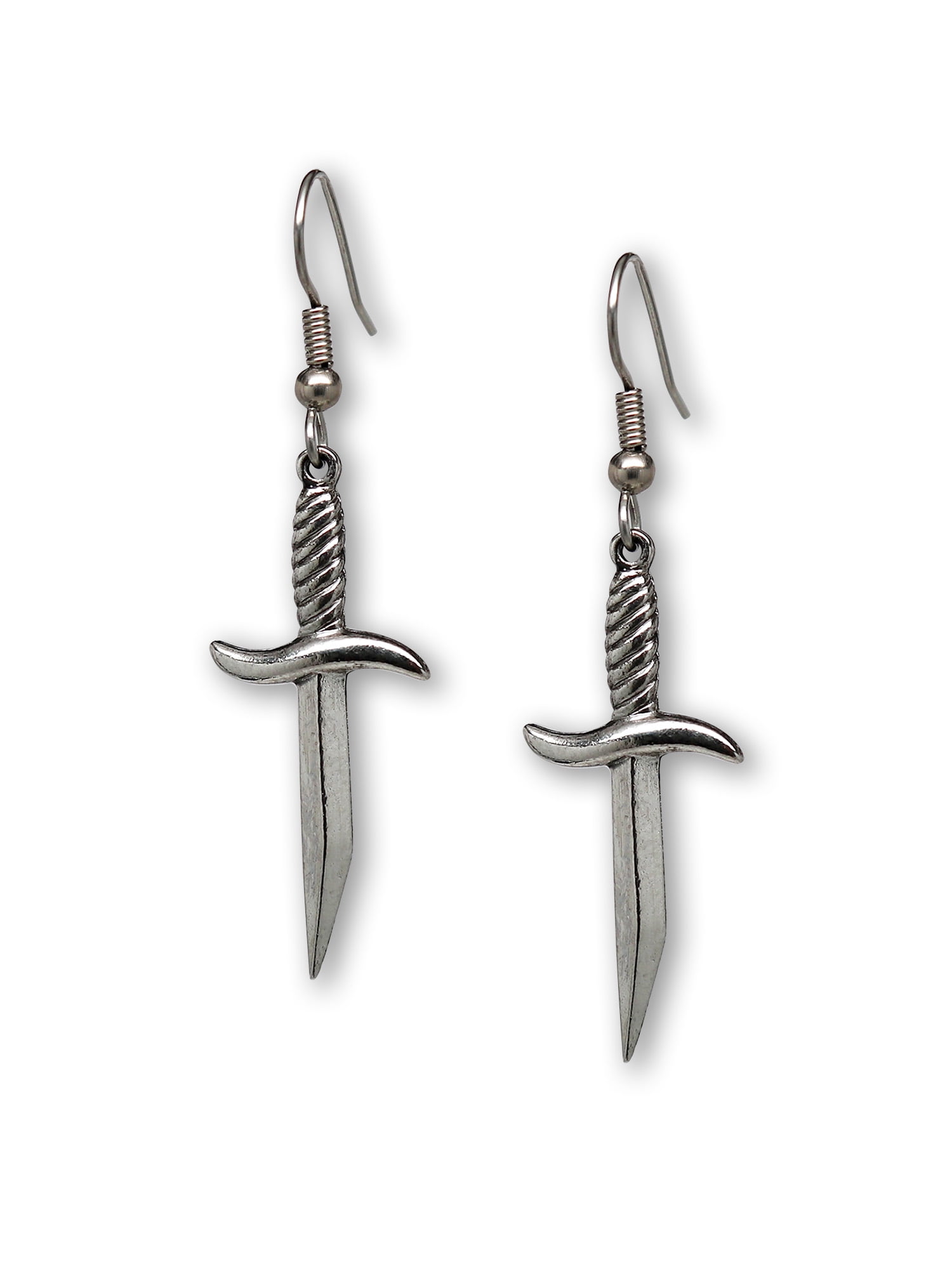 Gothic Dagger Sword Pirate Medieval Renaissance Silver Finish Dangle ...