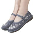 AUDeals Women's Summer Flats, Round Toe Embroidered Shoes with Casual ...