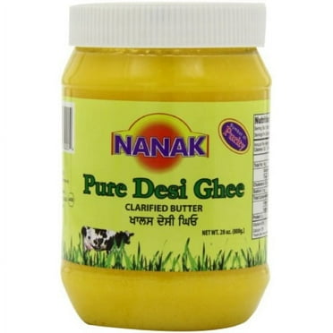 NANAK Pure Desi Ghee, Clarified Butter, 56 oz Jar, Traditional Indian ...
