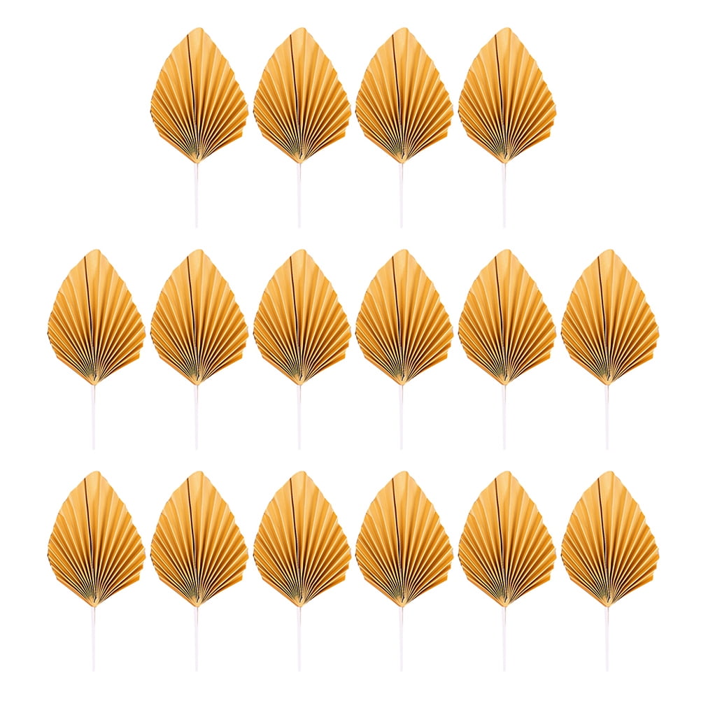 16pcs Folding Fan Cake Topper Anniversary Cake Decor Decorative Leaf ...