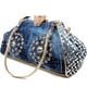 Coofit Women's Denim Purse Knitted Crossbody Bag with Shiny Rhinestone ...