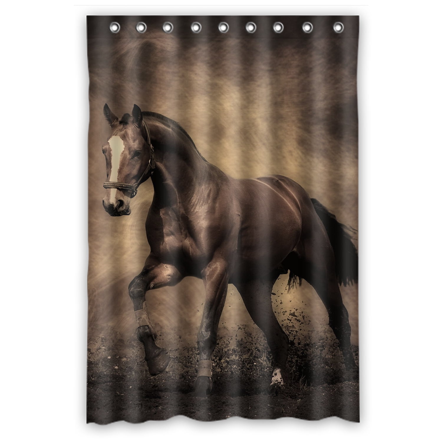 ZKGK Running Horse Waterproof Shower Curtain Bathroom Decor Sets with ...