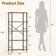 6-Tier Rustic Brown Industrial Bookshelf Metal And Wood Standing ...
