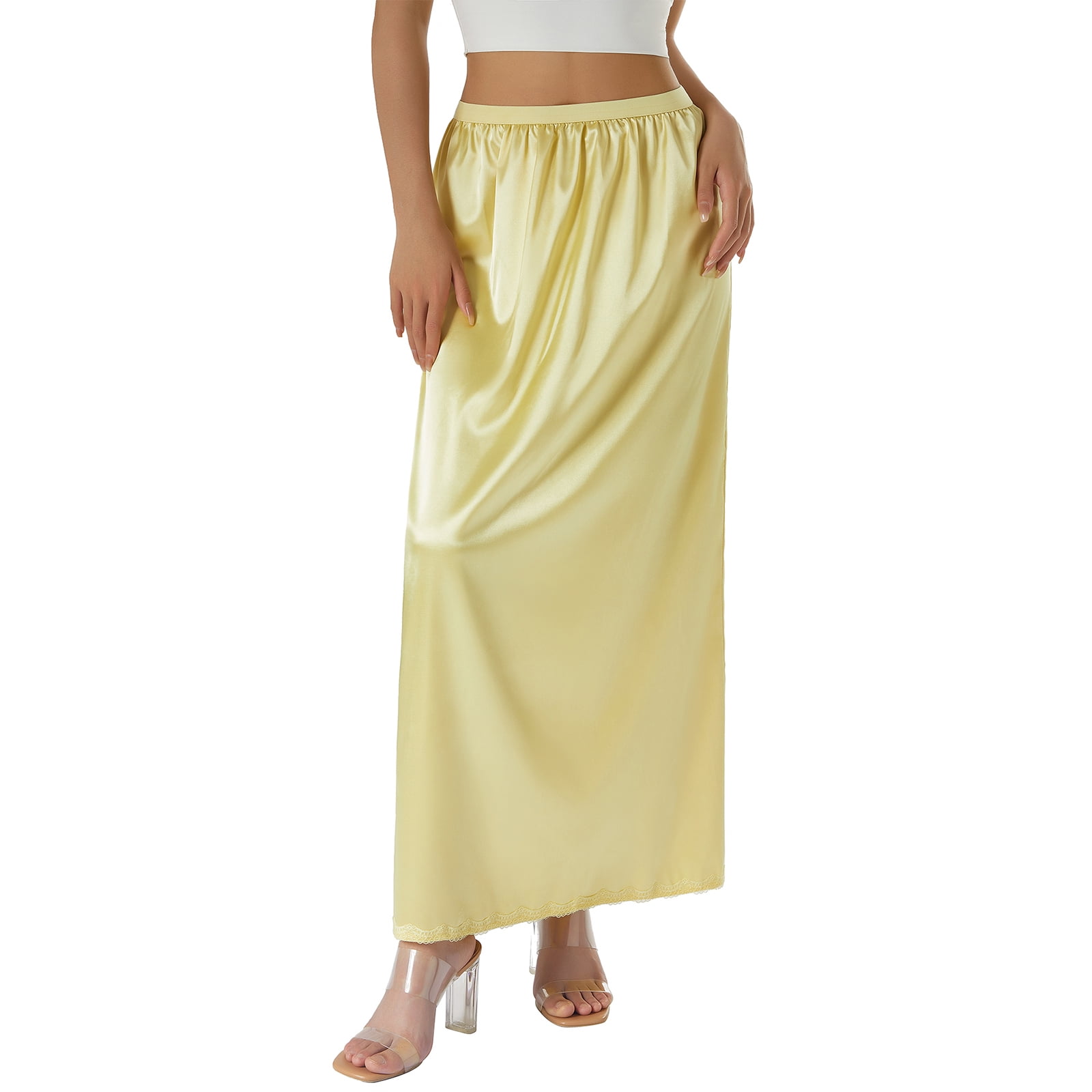 Click here for Jkerther Womens Satin Half Slip Lace Long Underski... prices