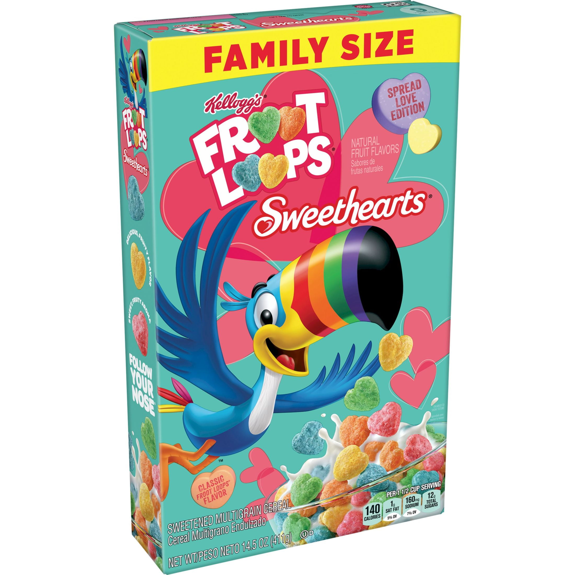 Kelloggs Froot Loops Sweetheart Original Cold Breakfast Cereal 14 5