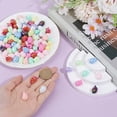 100Pcs UV Plated Opaque Acrylic Beads Iridescent Tulip Flower Mixed ...
