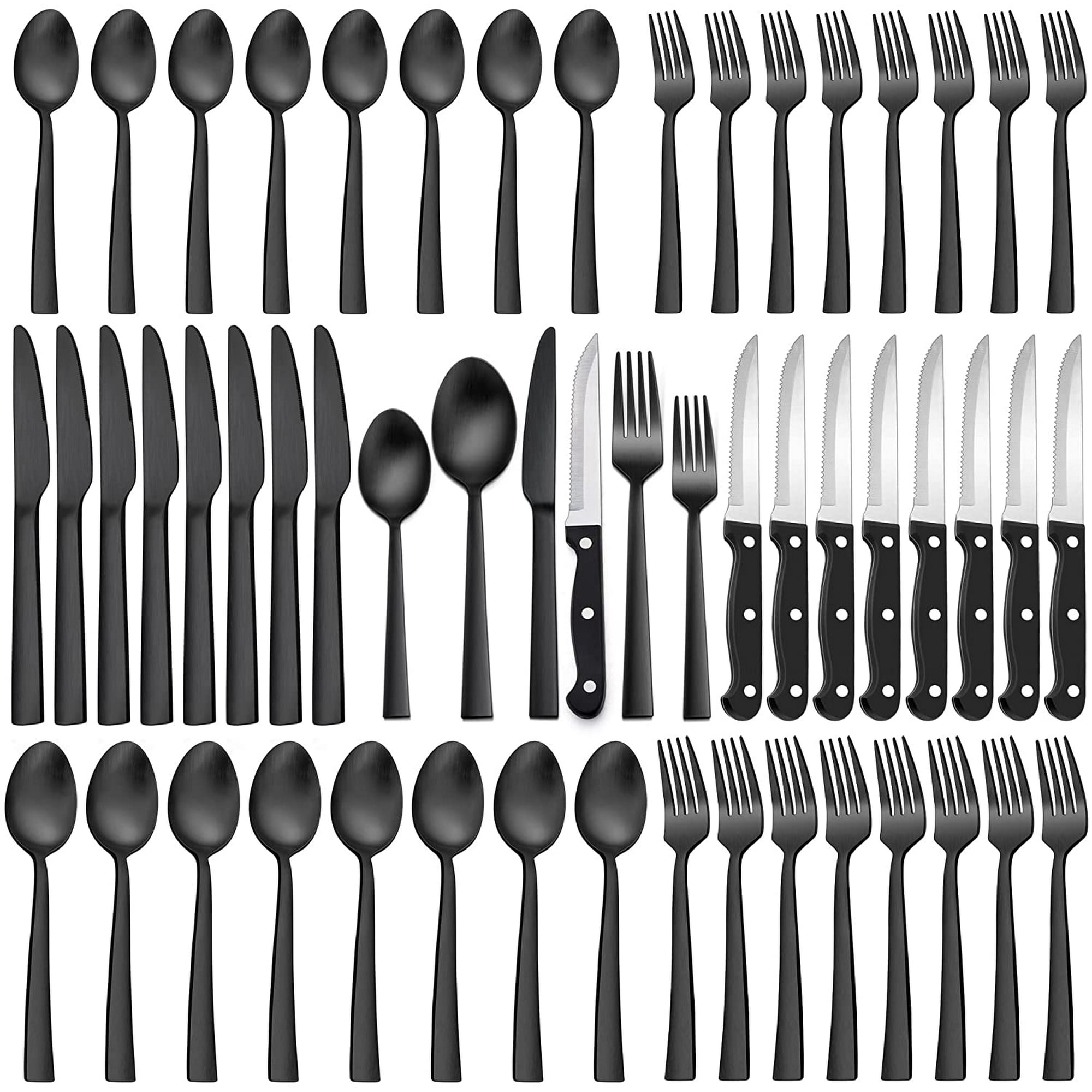 Click here for Salafire 48-Piece Matte Black Silverware Set With... prices