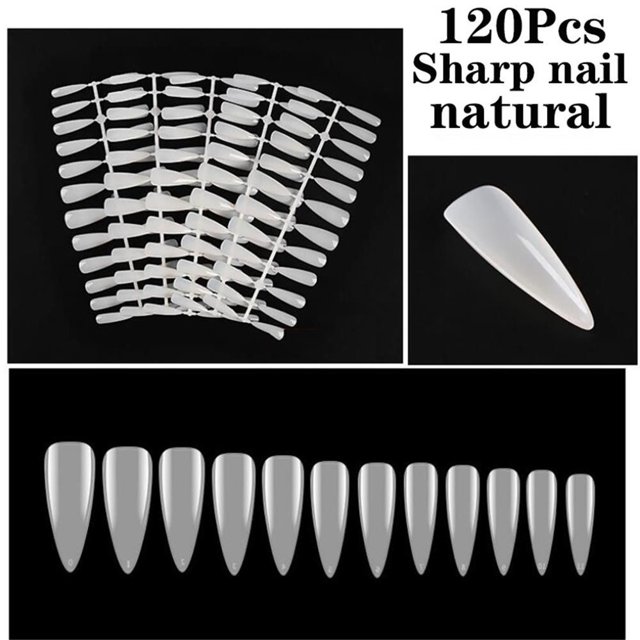 120pcs Ballerina Acrylic Uv Gel Beauty Tools False Nail Tips Natural