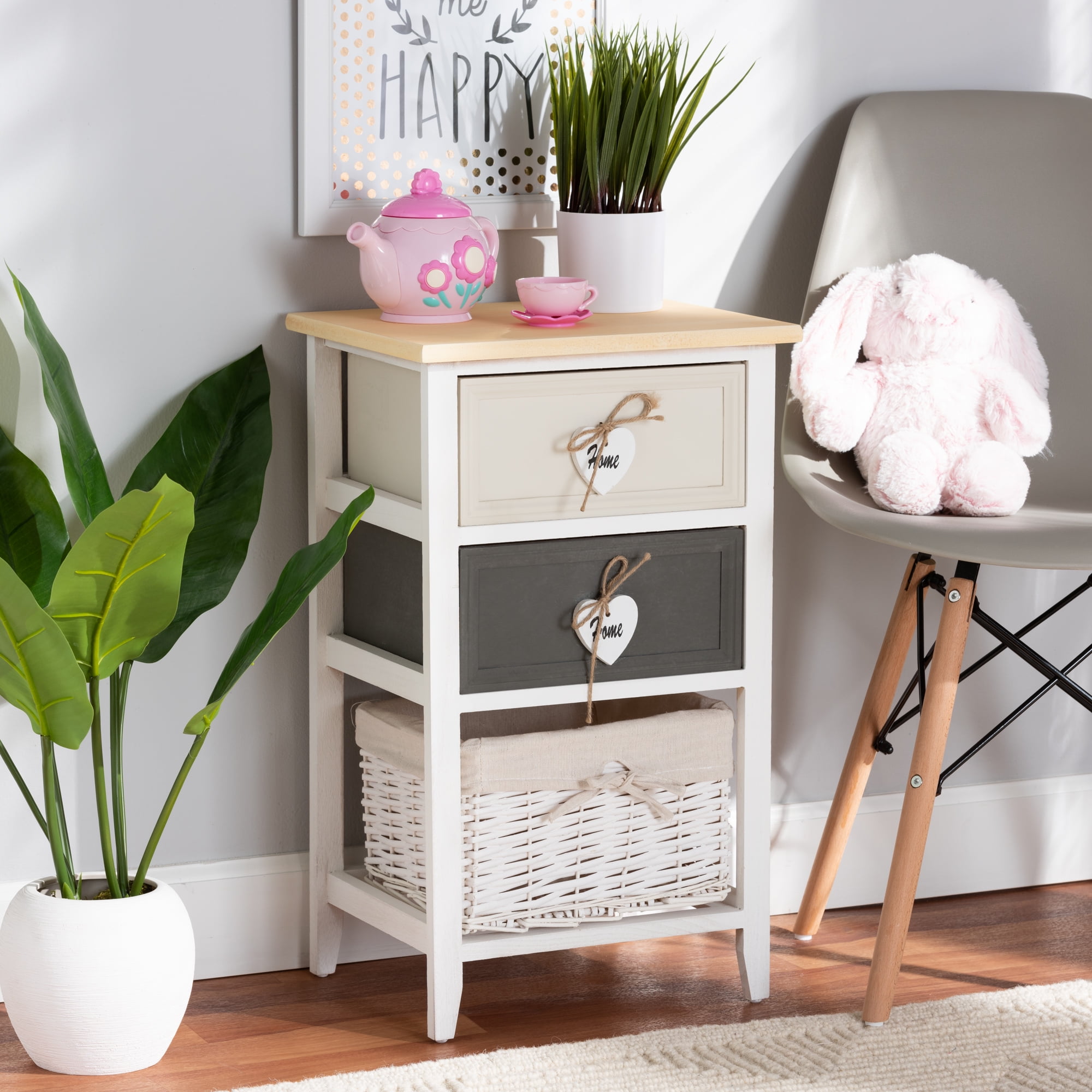 Baxton Studio Diella Modern and Contemporary Multi-Colored Wood 2 ...