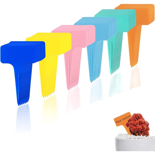 ZMLEVE 600pcs Multicolor T-Type Plastic Plant Tags Garden Markers Plant ...