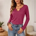 CaComMARK PI Women's Casual Long Sleeve Shirts Notch Crew Neck T Shirts ...