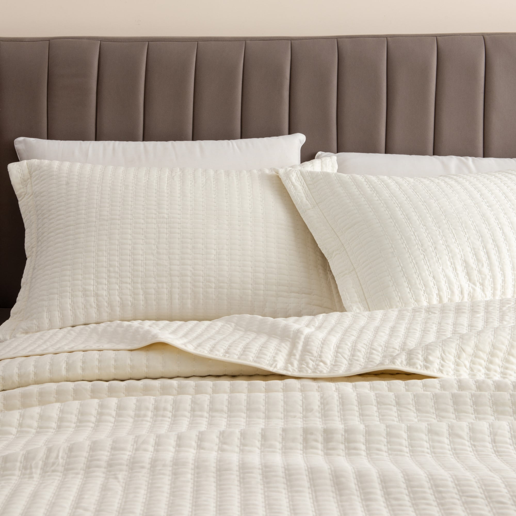 Great Bay Home Detailed Channel Stitch Microfiber All-Season Quilt Set ...