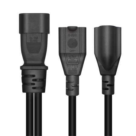 IEC320 C14 Power Adapter Cord 30cm Rated Current 13A Standard Black ...