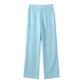 AHTJRT High Waist Wide Leg Pants for Women Flat Front Stretch ...