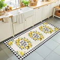Country Vintage Farm Runner Rugs 2x6ft Fruit Yellow Lemon Linen Texture ...