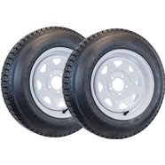 Pre-Mounted 2-Pk Trailer Tire & Rims, 480-12 LRB, 5-Hole Spoke Wheel, 2 ...