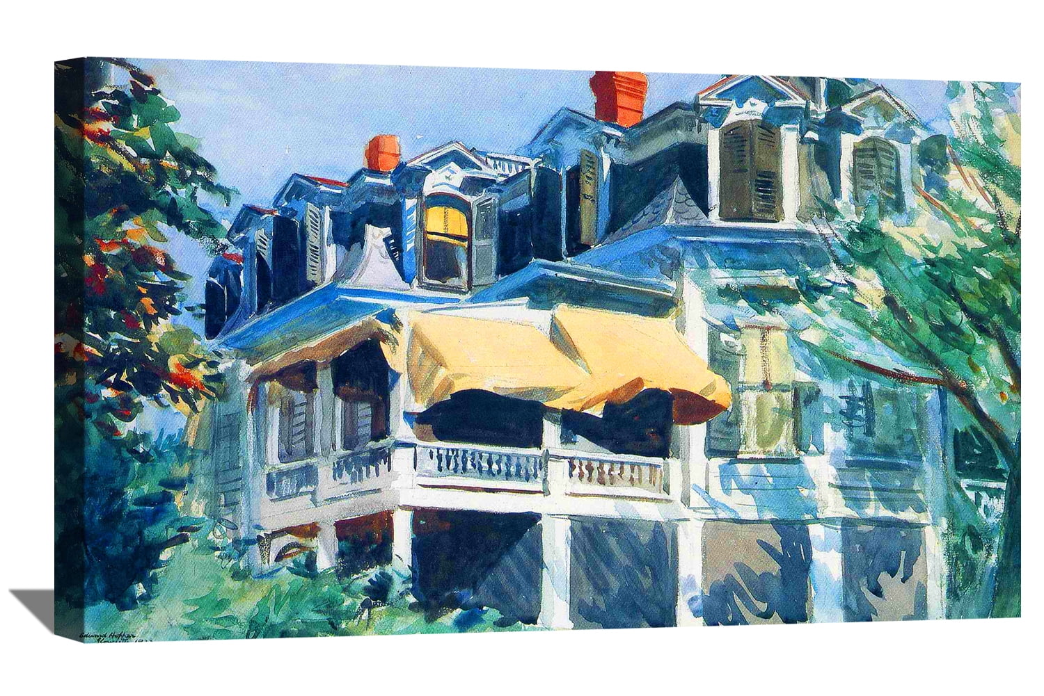 Edward Hopper Painting Art Print The Mansard Roof Canvas Art Framed ...