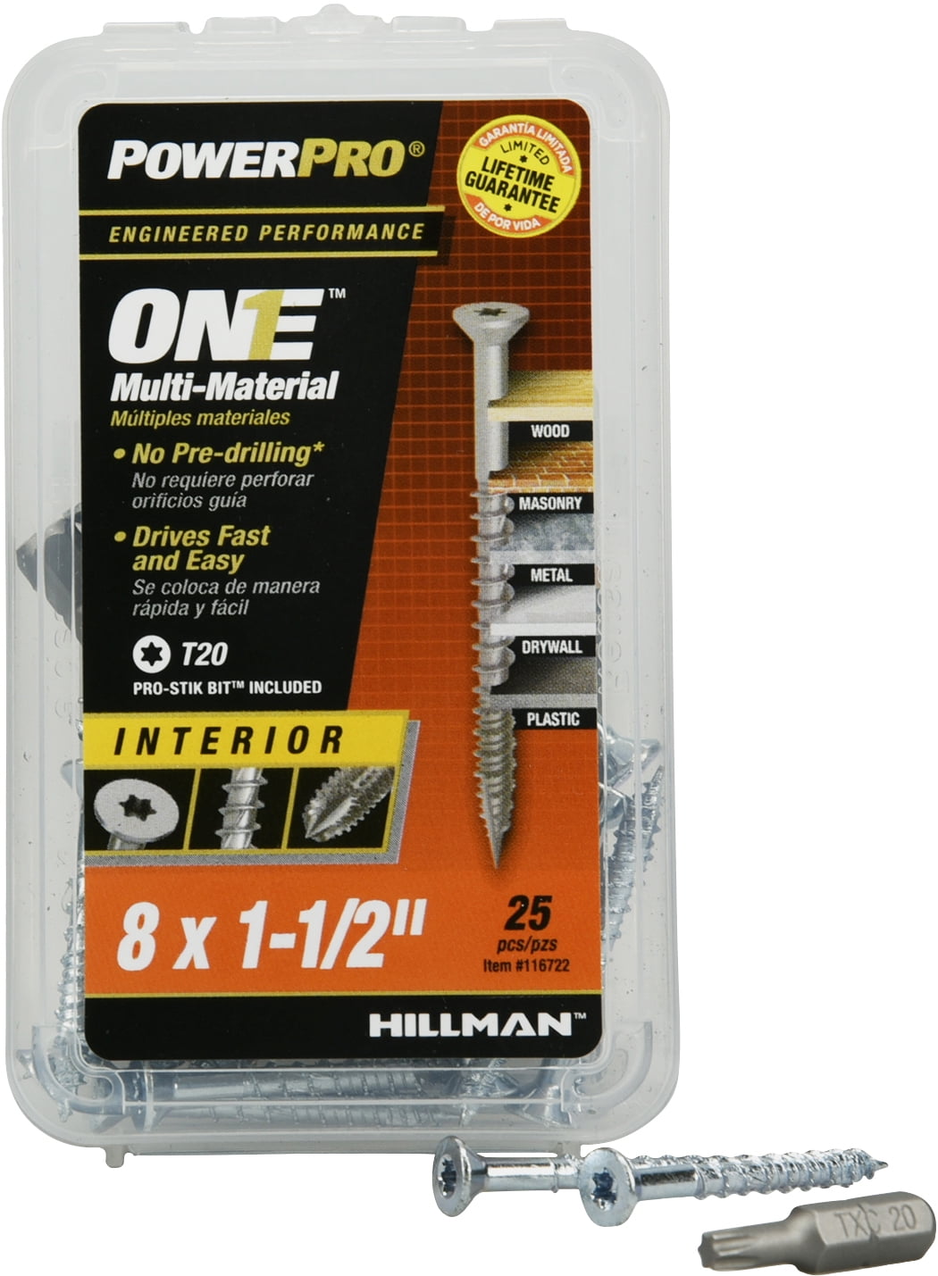Power Pro One Interior Flat-Head Multi-Material Screws (#8 x 1-1/2 ...