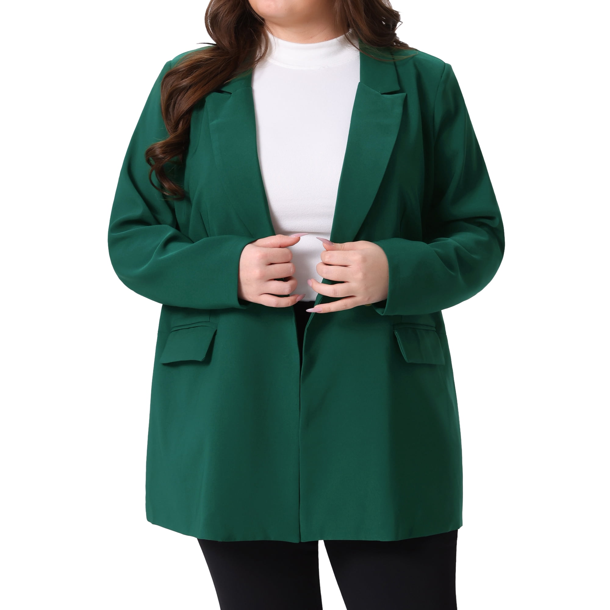 Click here for Agnes Orinda Womens Plus Size Blazers Lapel Button... prices
