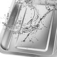 Tersarium Large Rectangular Cat Litter Box Stainless Steel Litter Box Low Edge Open Cat Litter